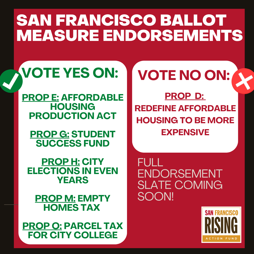 Our November 2022 endorsements are here! - SF Rising Action